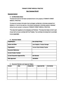 Zero Tolerance Policy – Tennant Street Medical Practice